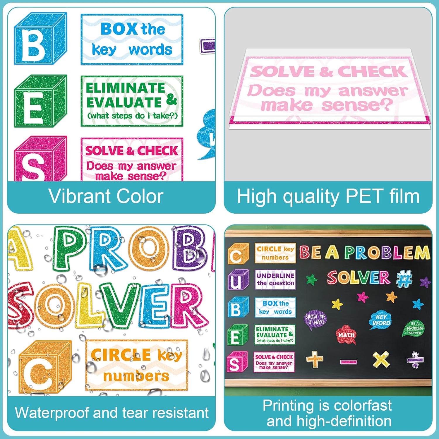 41Pcs Math Bulletin Board Set Cubes Math Keywords Nepal | Ubuy
