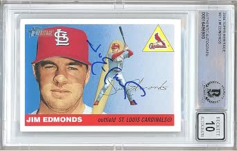 Amazon.com: Jim Edmonds Autographed 2004 Topps Heritage #246 Baseball ...