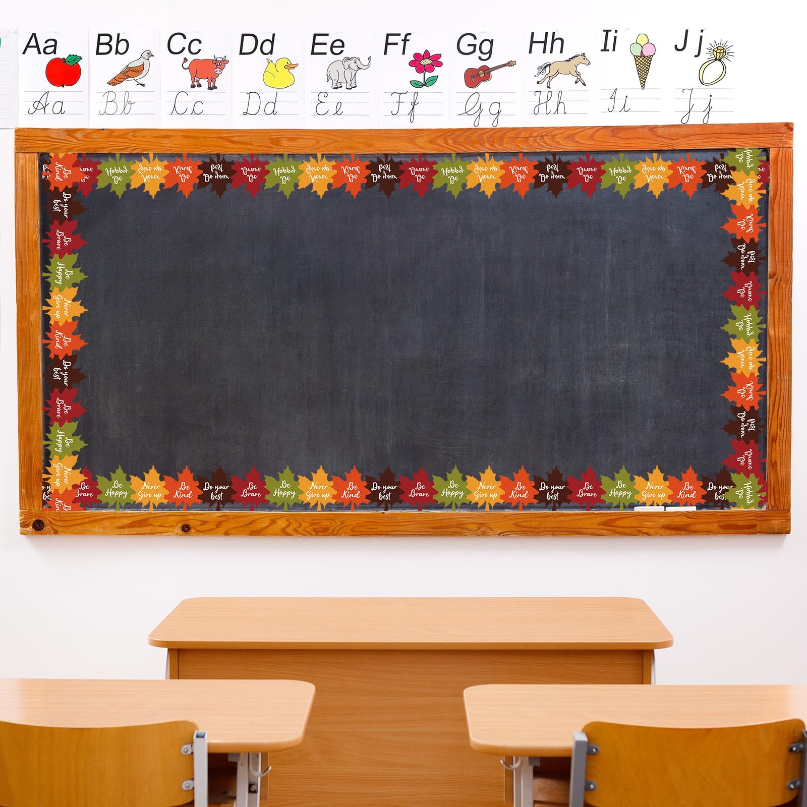 Fall Decoration Whaline Fall Bulletin Board Borders - 32.8ft Maple Leaf ...