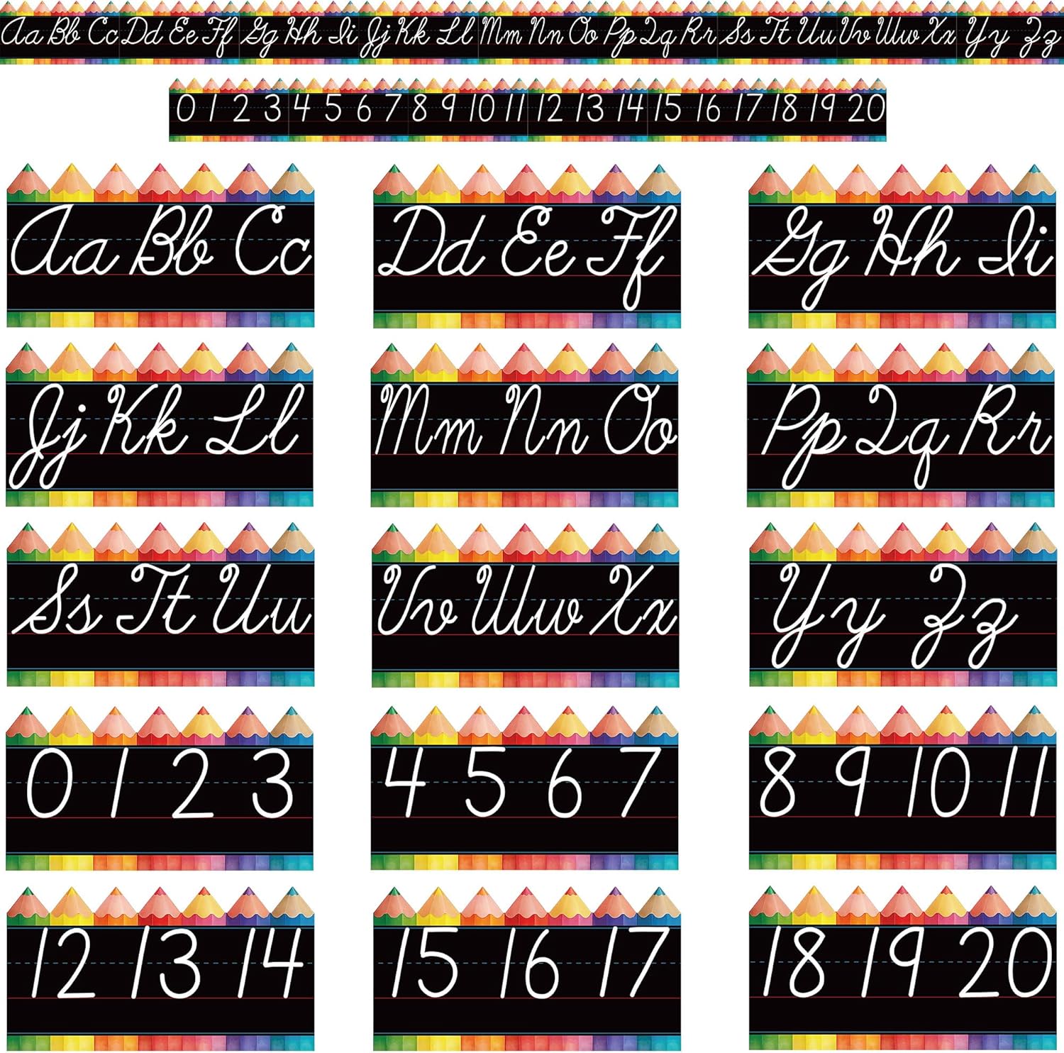 Amazon.com: Alphabet Bulletin Board Set - 15 PCS ABC Wall Decorations ...