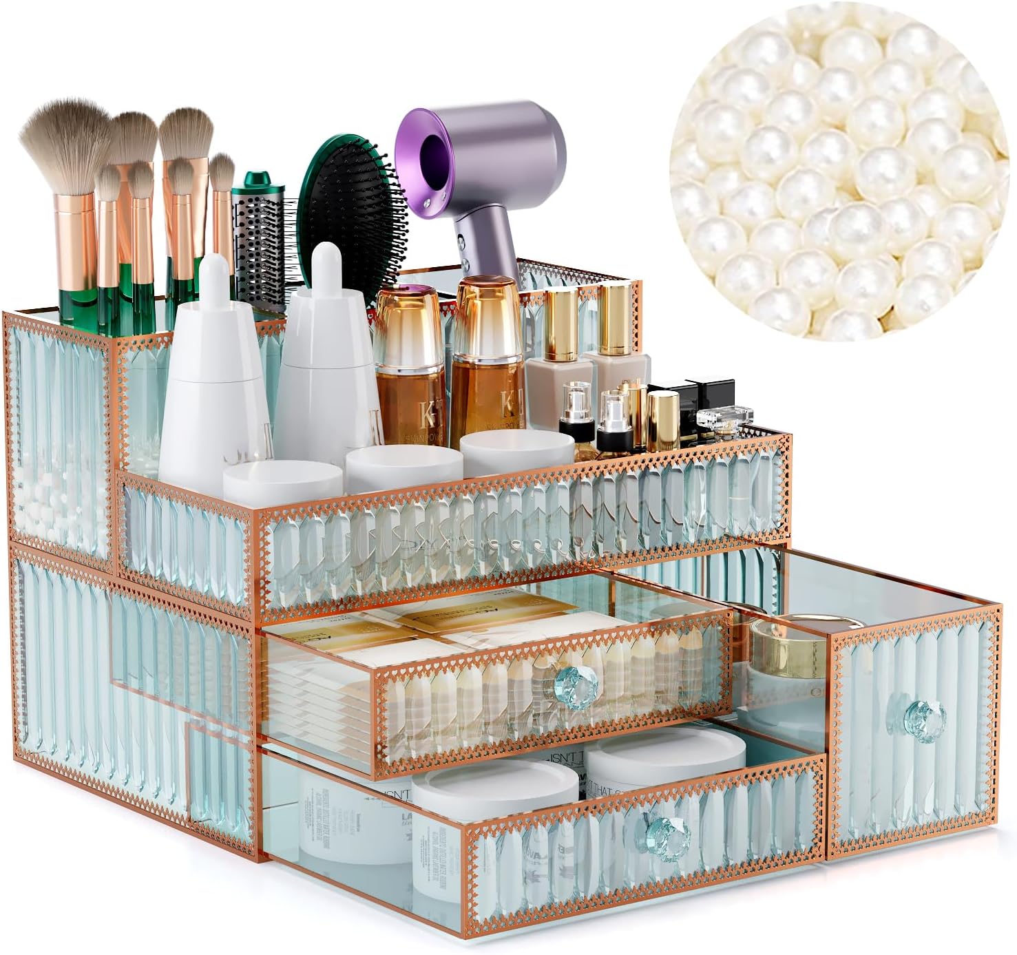 Amazon.com: Rotating makeup organizer,Large Capacity Cosmetic Display ...