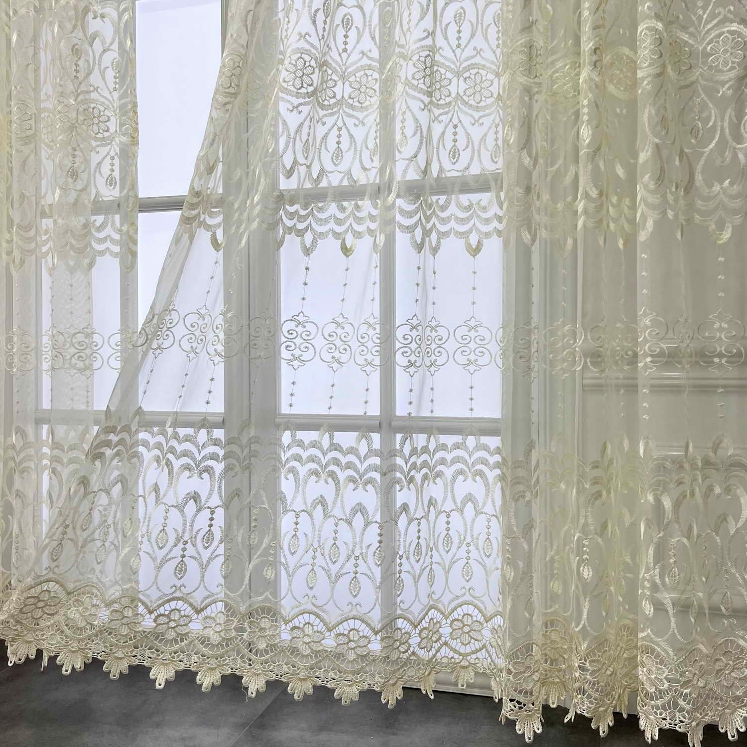Amazon.com: WPKIRA Indoor/Outdoor Balcony Window Treatments Lace ...