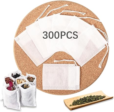 Amazon.com: 300 Pcs Empty Tea Bags for Loose Leaf Tea, Disposable Small ...