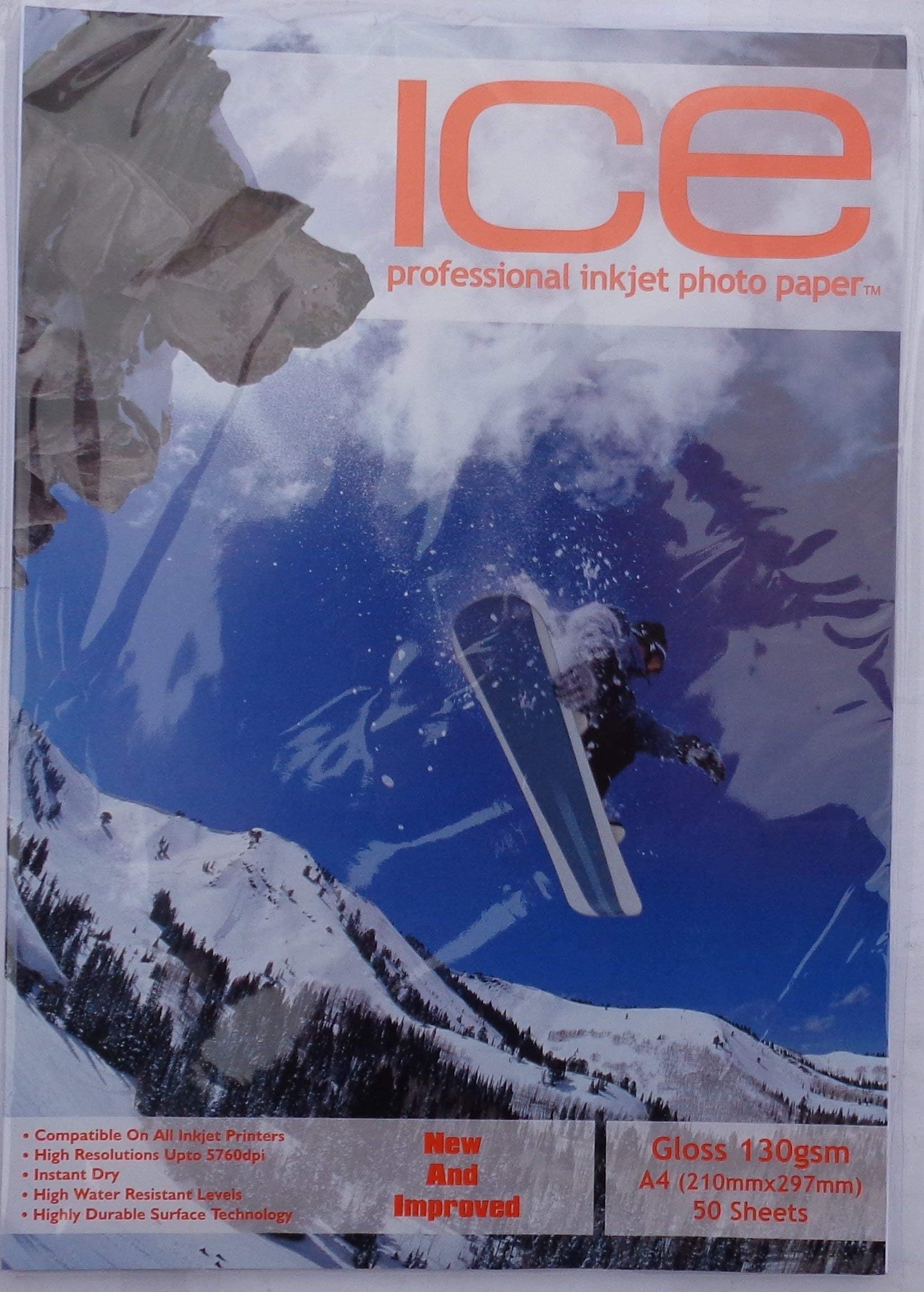 100 Sheets ICE A4 150gsm Gloss Photo Paper : Amazon.co.uk: Stationery ...