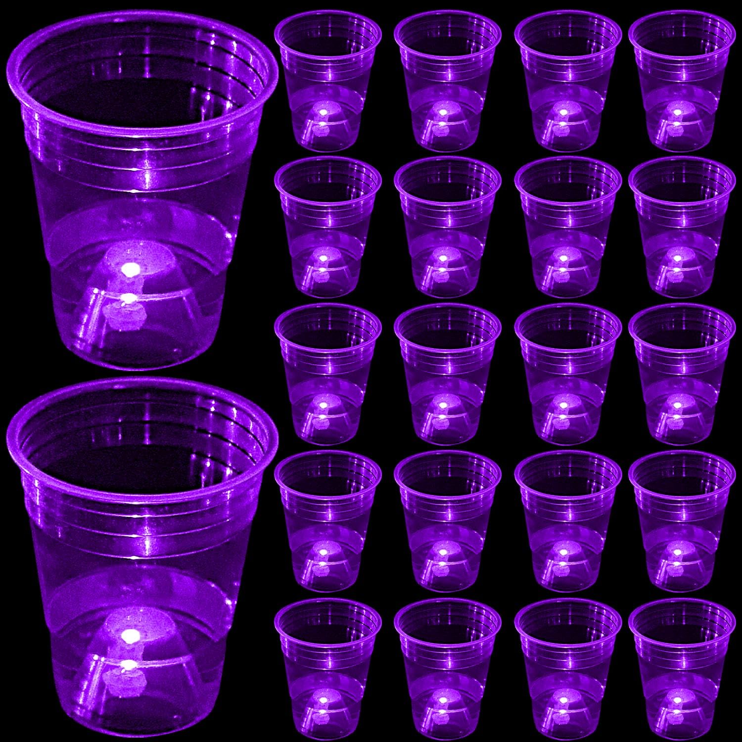 Amazon.com: mishunyus 40 Pack Glow Cups, Purple Colored Cups, 16-Ounce ...