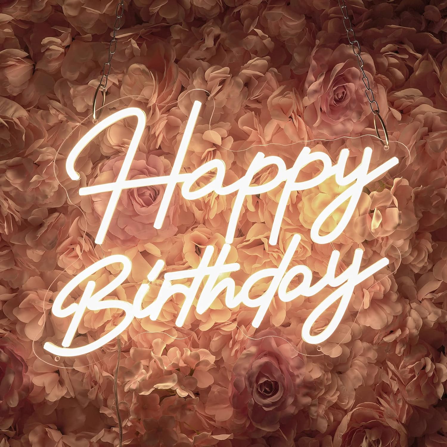 Amazon.com : BIOIWGY Happy Birthday Neon Sign for Wall Decor LED Neon ...