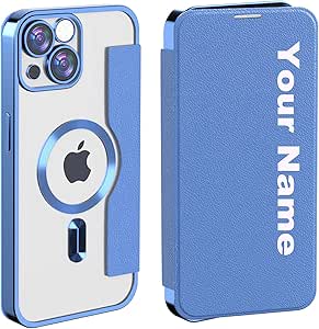 Amazon.com: YinDL Custom Phone Case with Your Name Photo- Flip Cover Card Holders,Wireless ...