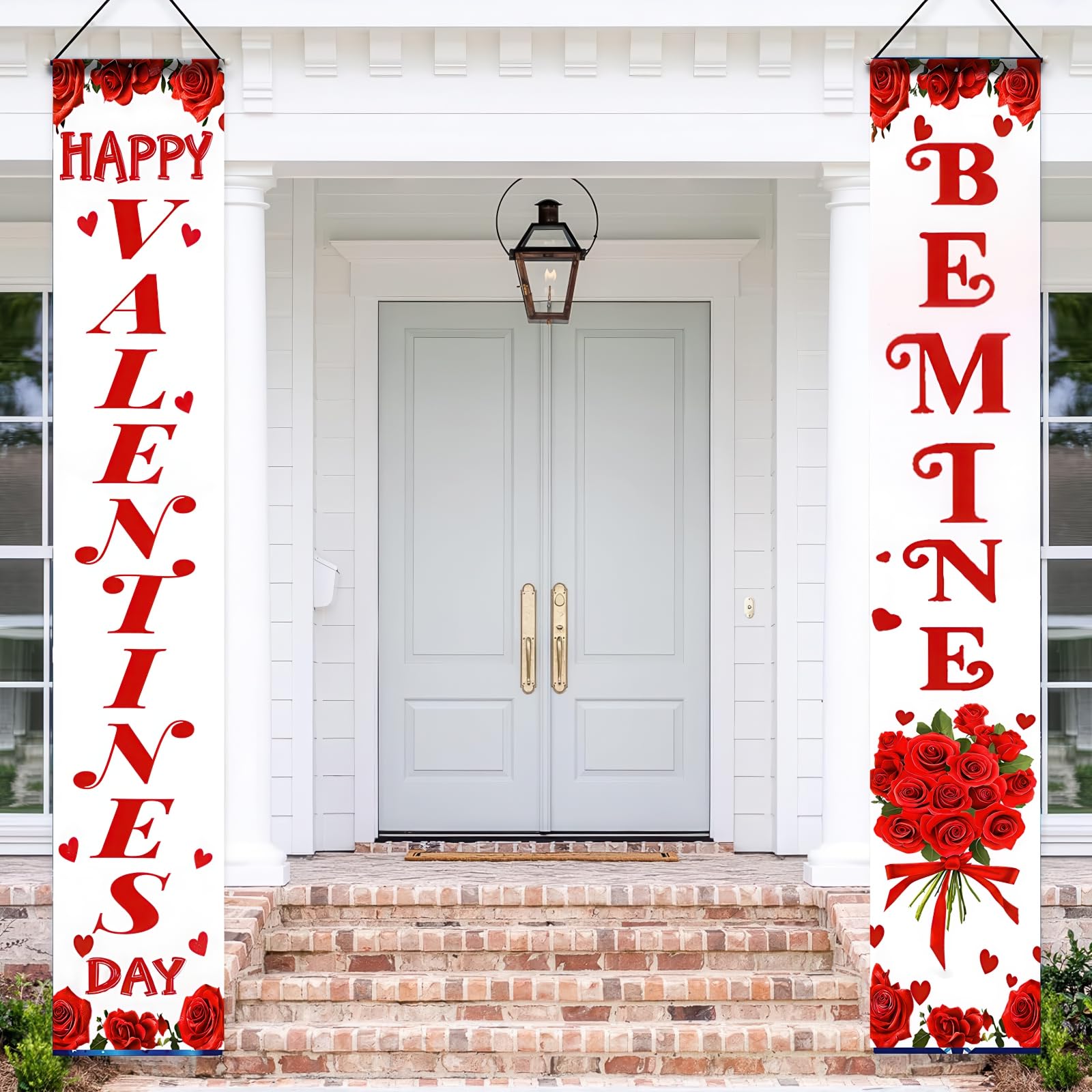 Amazon.com: BlissYard 2PCS Happy Valentine's Day Banner Porch Sign, Red ...