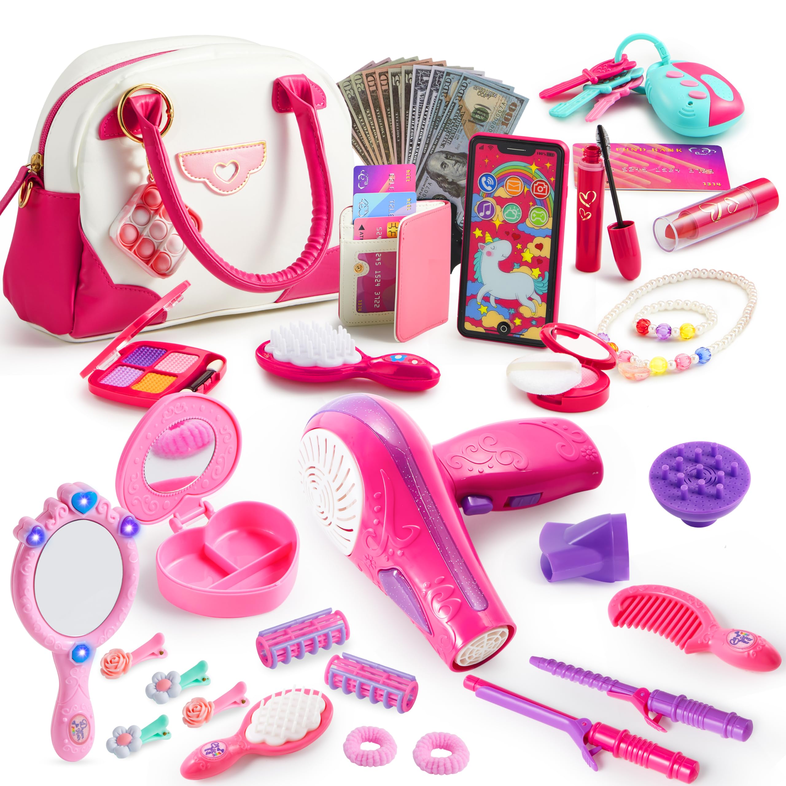 Amazon.com: JOYIN 17Pcs Girls Beauty Salon Set and SYNCFUN 27PCS ...
