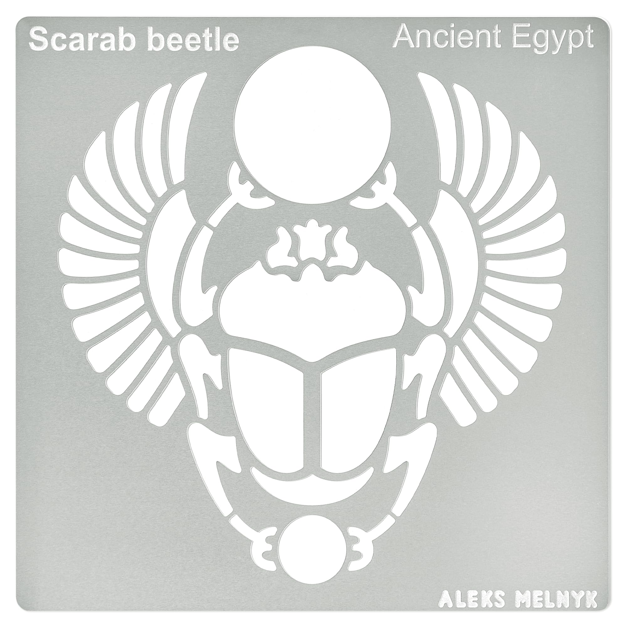Amazon.com : Aleks Melnyk No.447 Metal Stencil, Ancient Egypt, Scarab ...