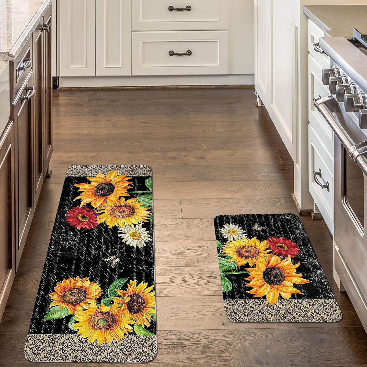 Amazon.com: HEALT Spring Summer Kitchen Rugs and Mats Set of 2, Anti ...