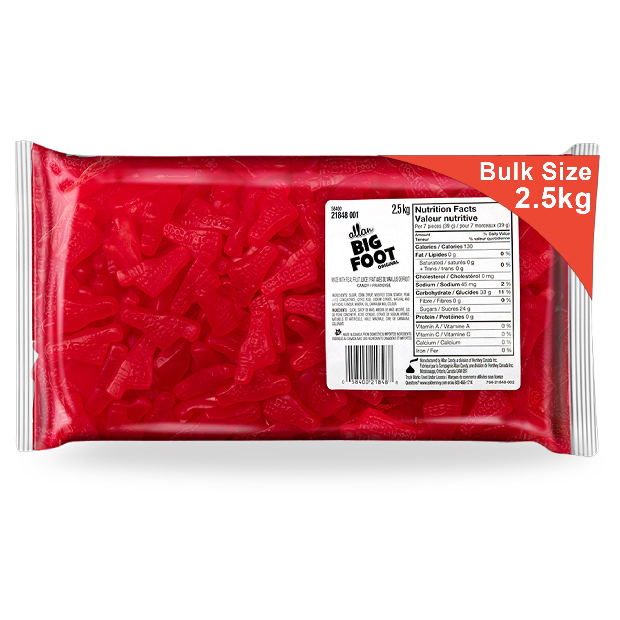 Hershey's Allan Candy, Big Foot Raspberry - Gummy Candy Bulk Size, 2 ...