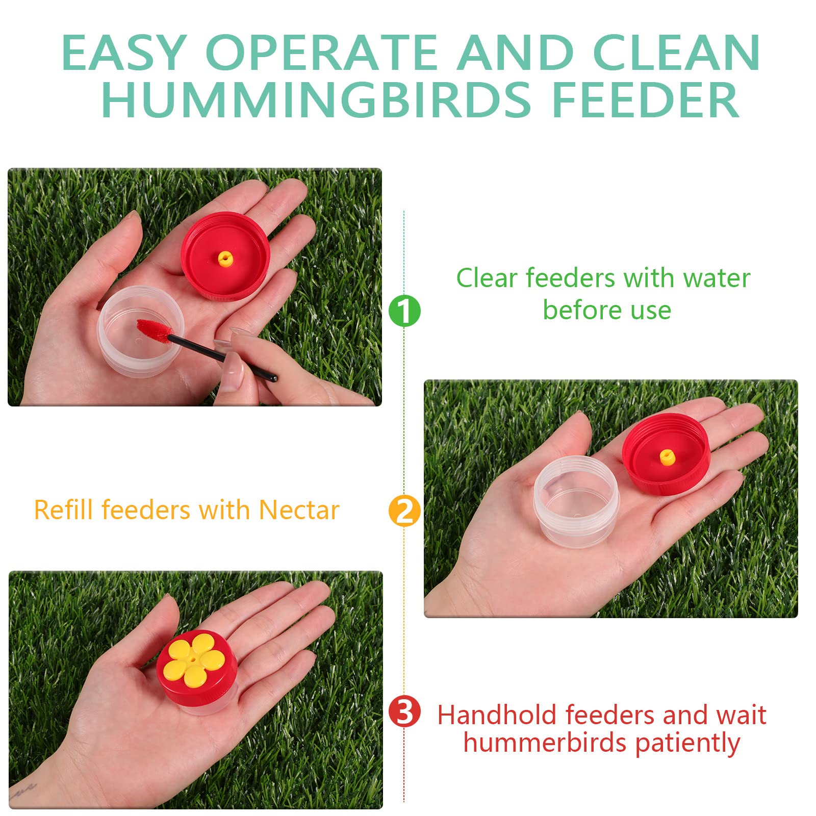 Snapklik.com : Hand Hummingbird Feeder 4 Pieces Window Flower ...
