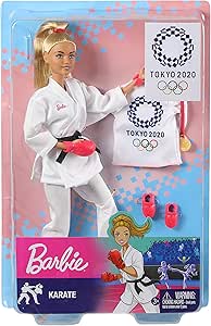 Amazon.com: Barbie Olympic Games Tokyo 2020 Karate Doll with Karate Uniform, Tokyo 2020 Jacket ...