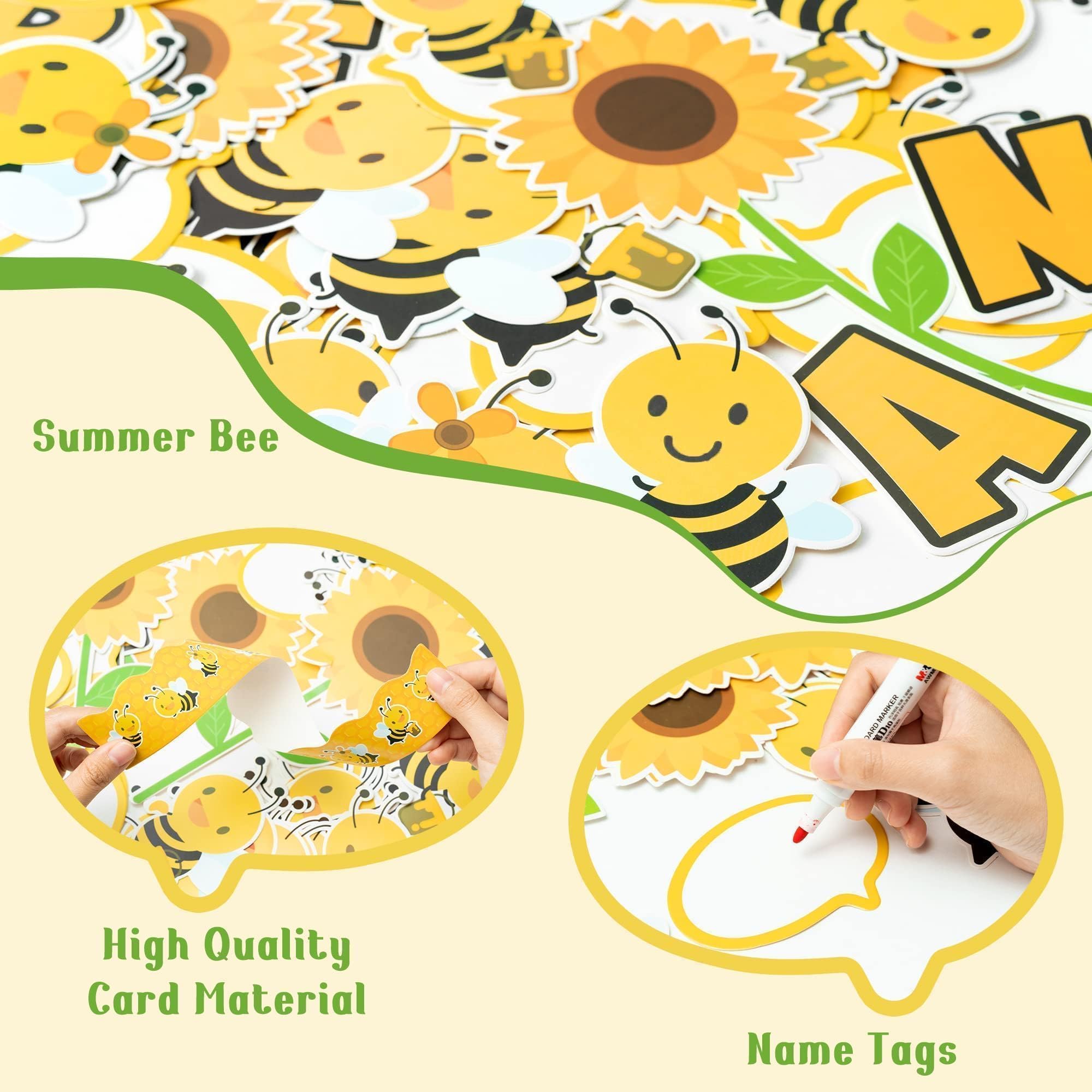 Snapklik.com : Summer Bee Bulletin Board Cutouts Classroom Decoration ...