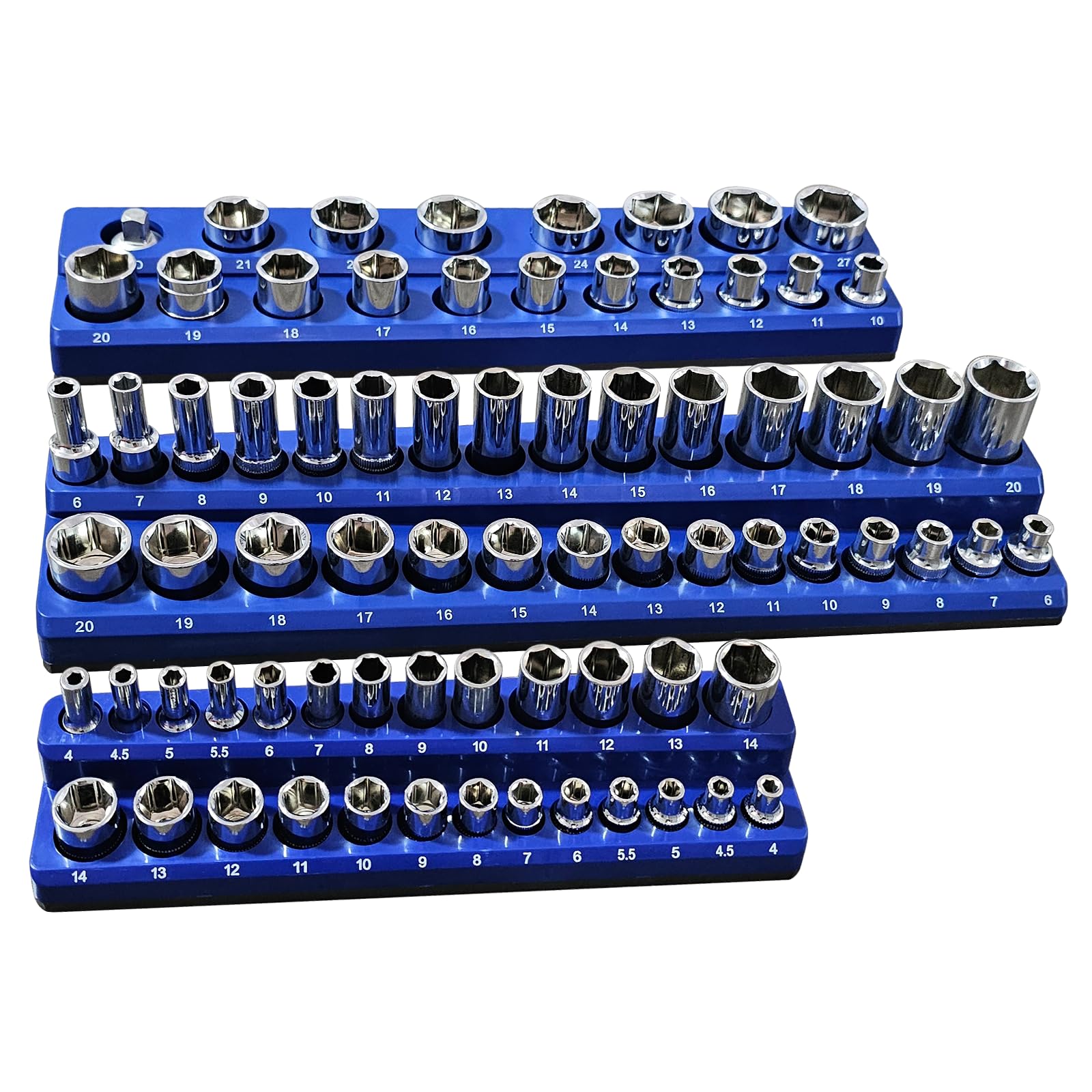 Amazon.com: HGSKEO Magnetic Socket Organizer Set, 3 Pcs Blue Metric ...