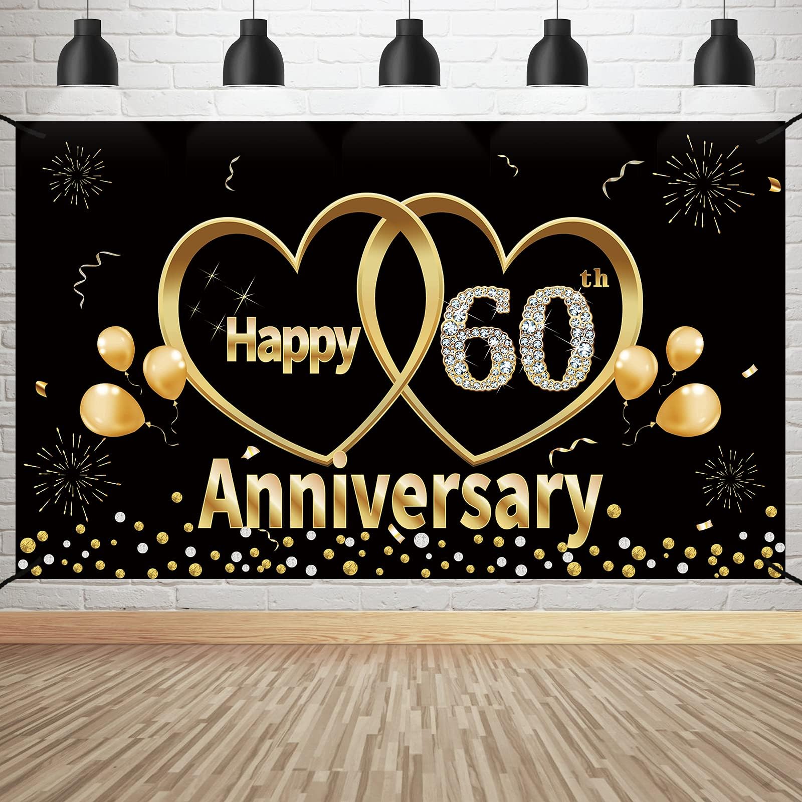 Amazon.com : Dill-Dall Happy 60th Anniversary Backdrop, 60th ...