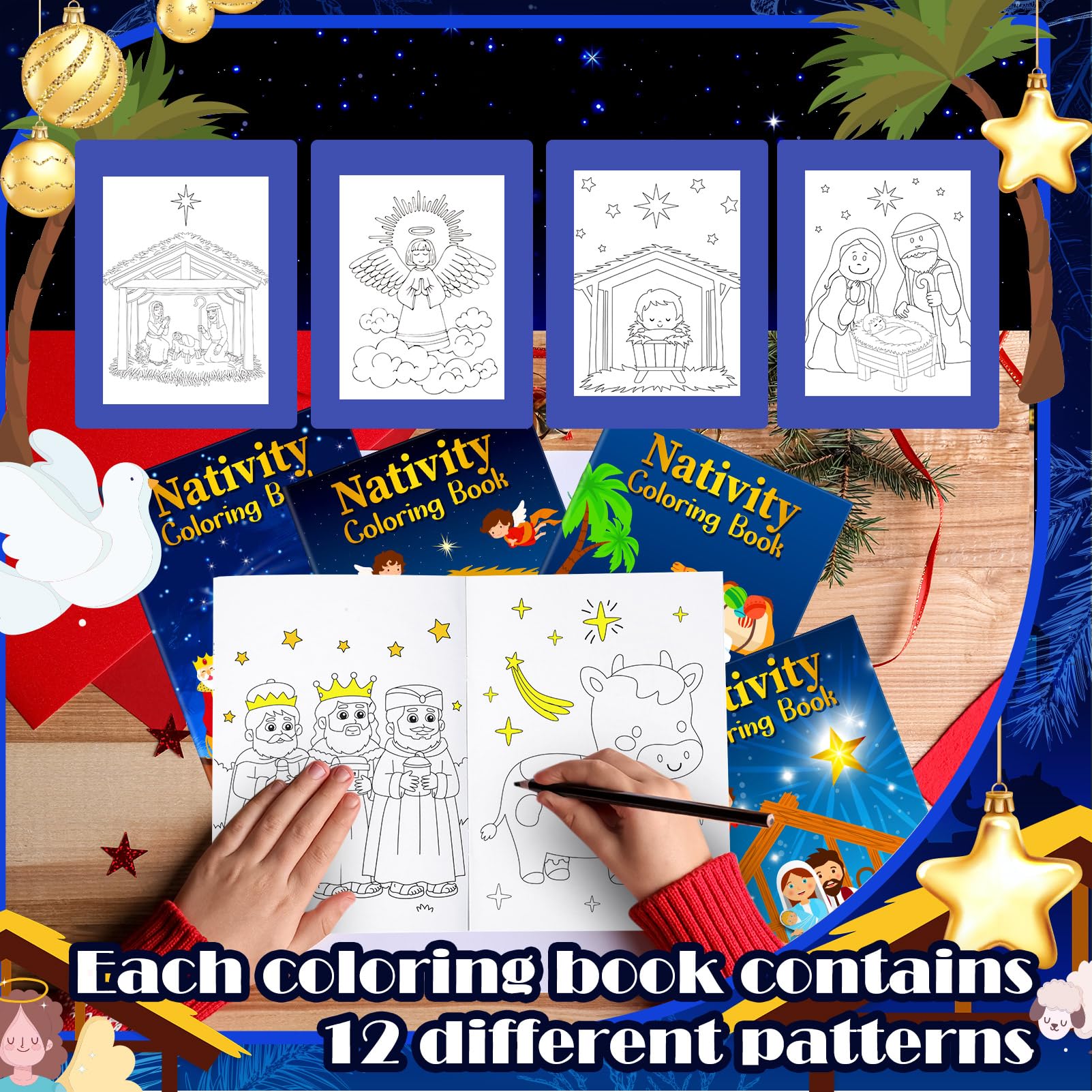 Snapklik.com : Cholemy Christmas Nativity Coloring Books Bulk Religious ...