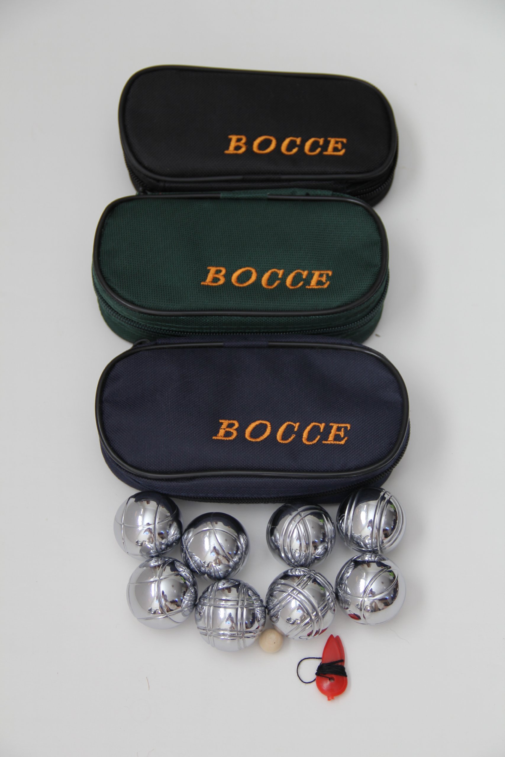 Mini Bocce Ball Set - 8 Metal Balls + Jack + Measuring Tool (Fits In ...