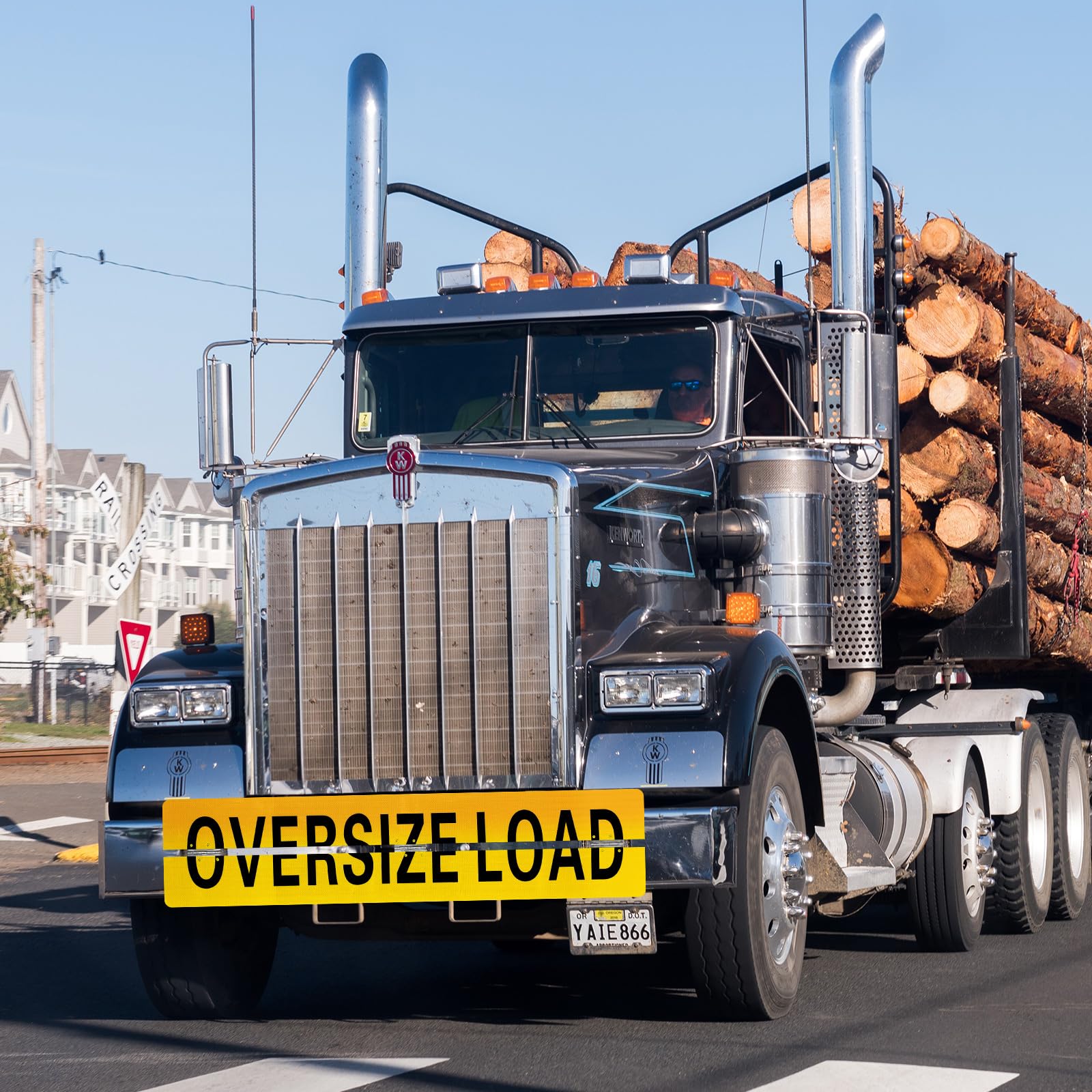 Snapklik.com : 1 Pack Oversize Load Sign 12" X 60" Hinged Aluminum Wide ...