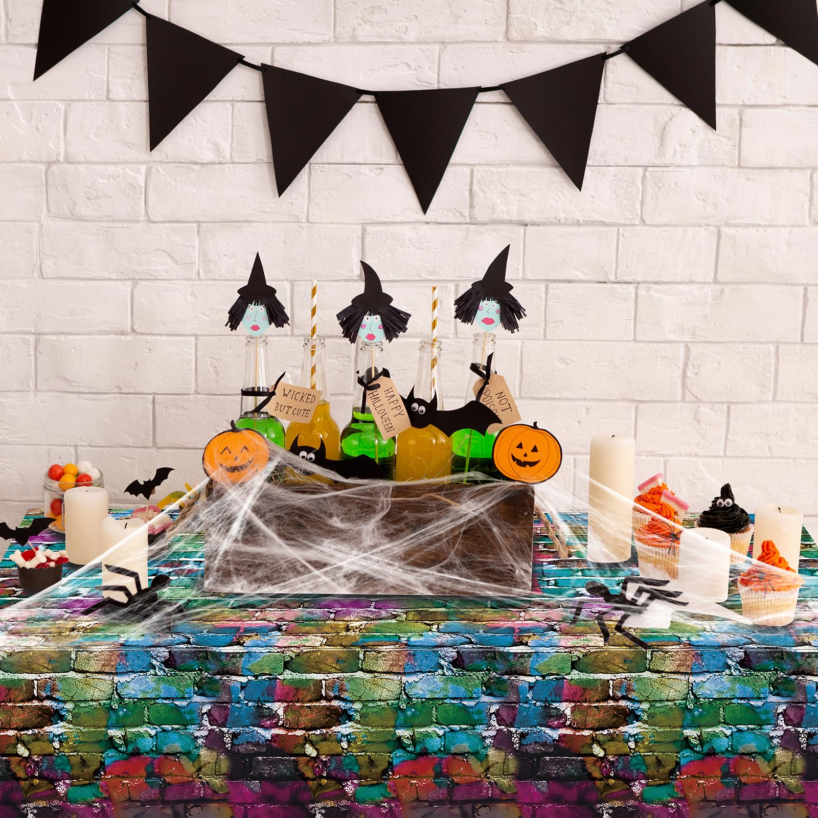 Snapklik.com : 6 Pack Colorful Brick Tablecloth Rectangle, Graffiti ...