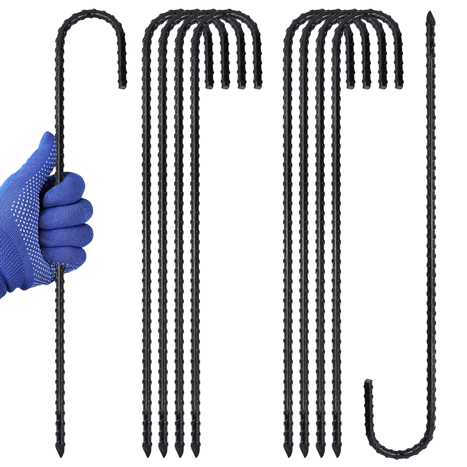 Snapklik.com : EISENSP 16 Inch J-Hook Rebar Stakes, HeavyDuty Anti-Rust ...