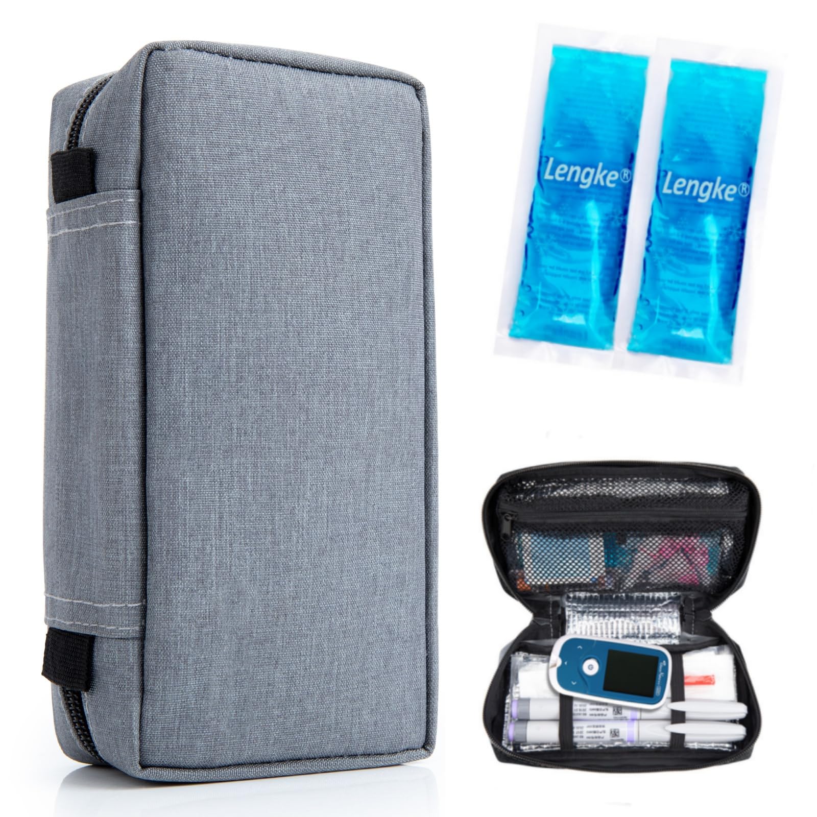 YOUSHARES Insulin Travel Cooler Case with 2 TSA-Approved Ice Packs ...