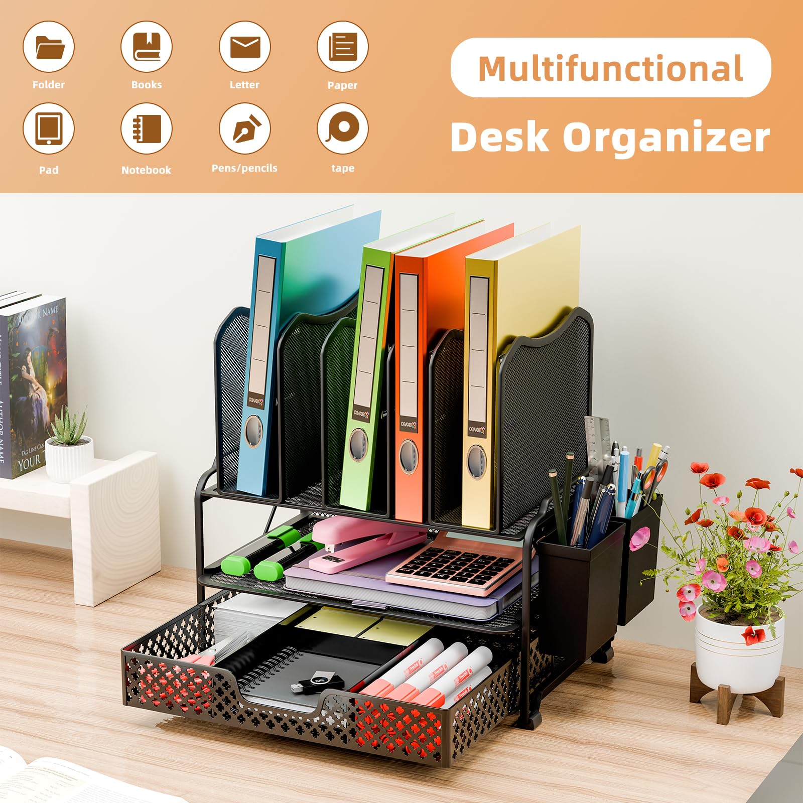 Snapklik.com : Simple Trending Mesh Desk File Organizer, Office ...