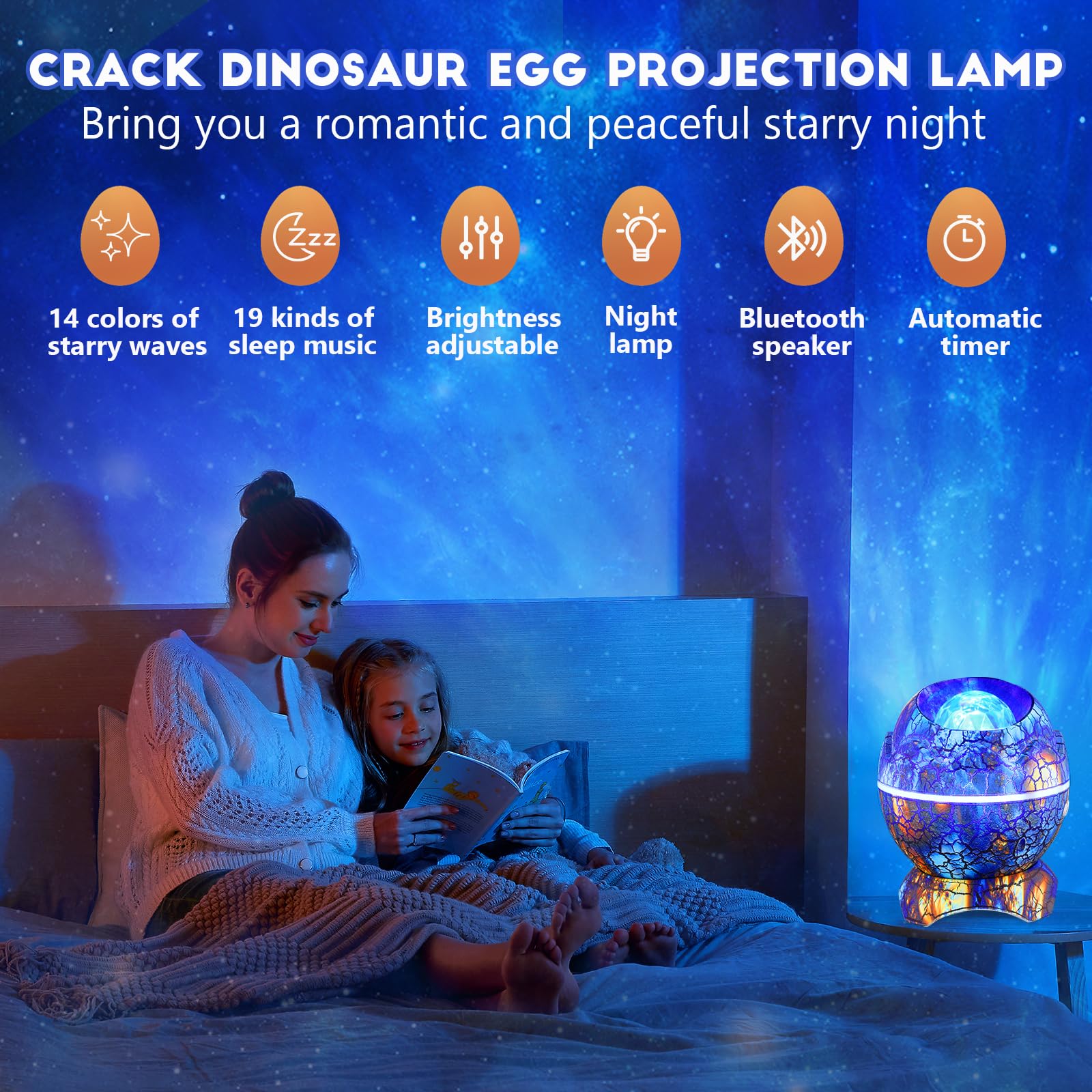 Dinosaur Egg Galaxy Projector Light, Star Projector Starry Night Light ...