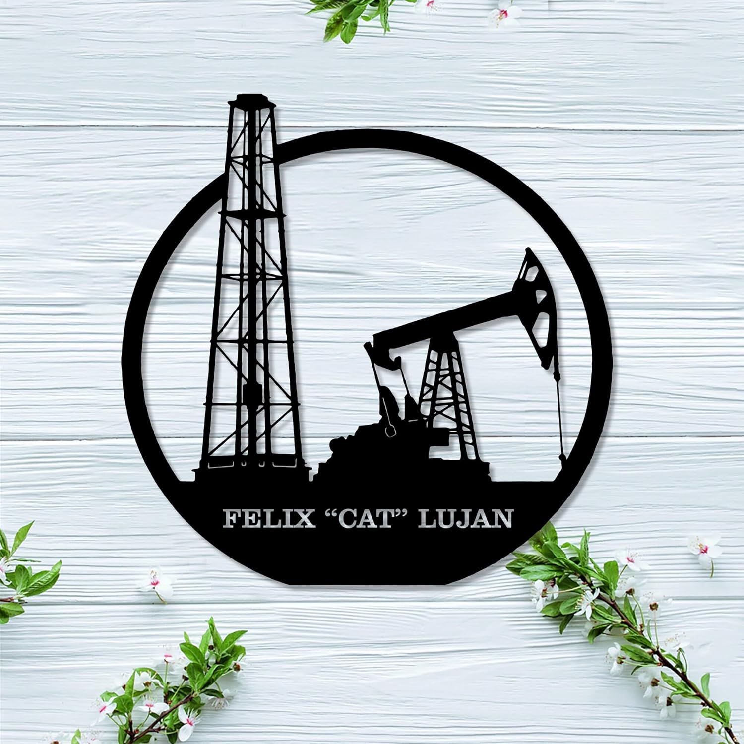 Amazon.com: Oil Rig Welcome Metal Sign, Custom Oil Field Metal Wall Art ...