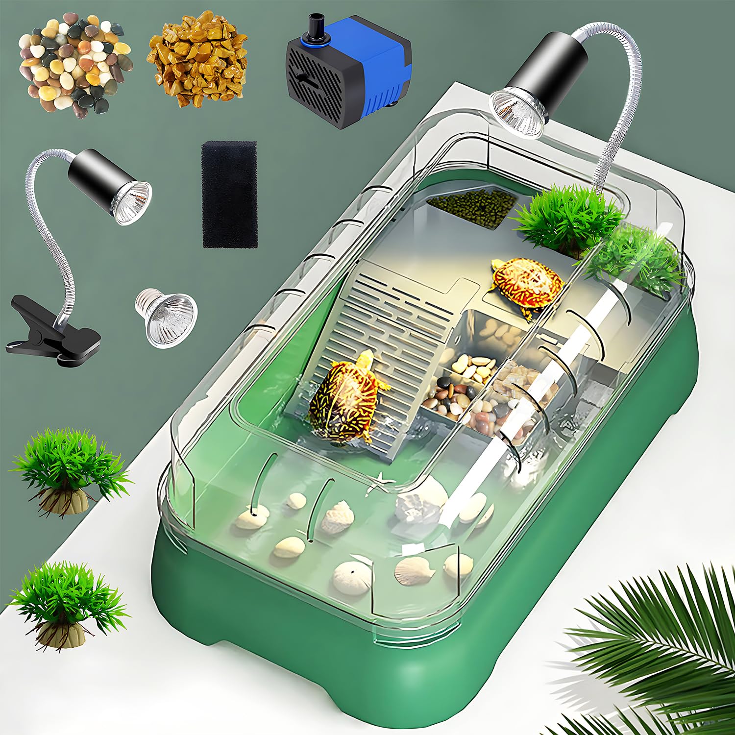 Amazon.com : Turtle Aquarium Kit, Turtle Tank Starter Kit with Pump ...