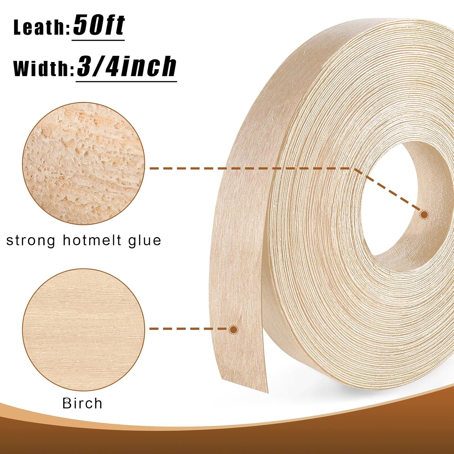 Rollo de chapa de madera contrachapada de abedul Bandas de borde de ...