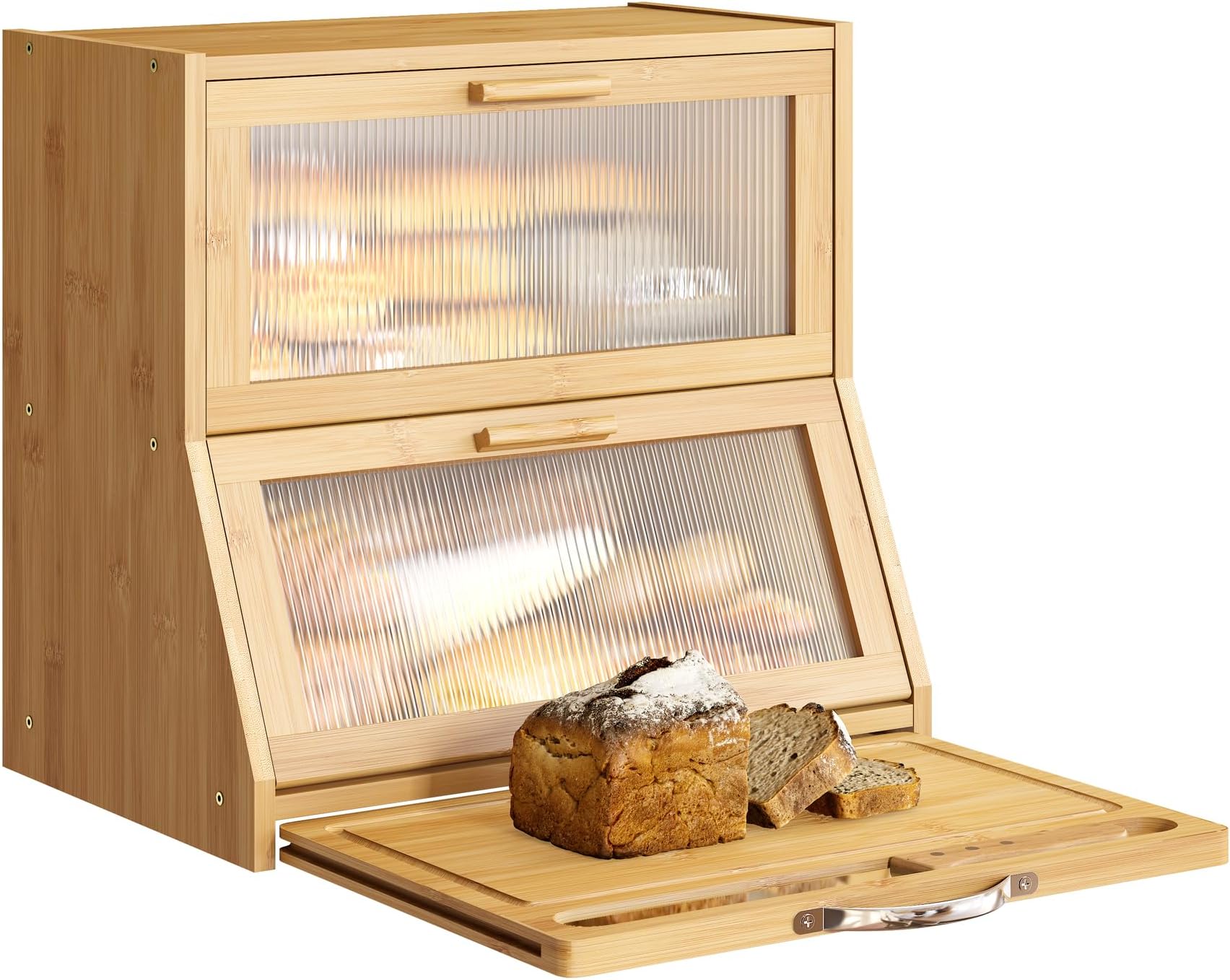 Amazon.com: 3J2 Discoveries Bread Box for Kitchen Countertop – Large ...