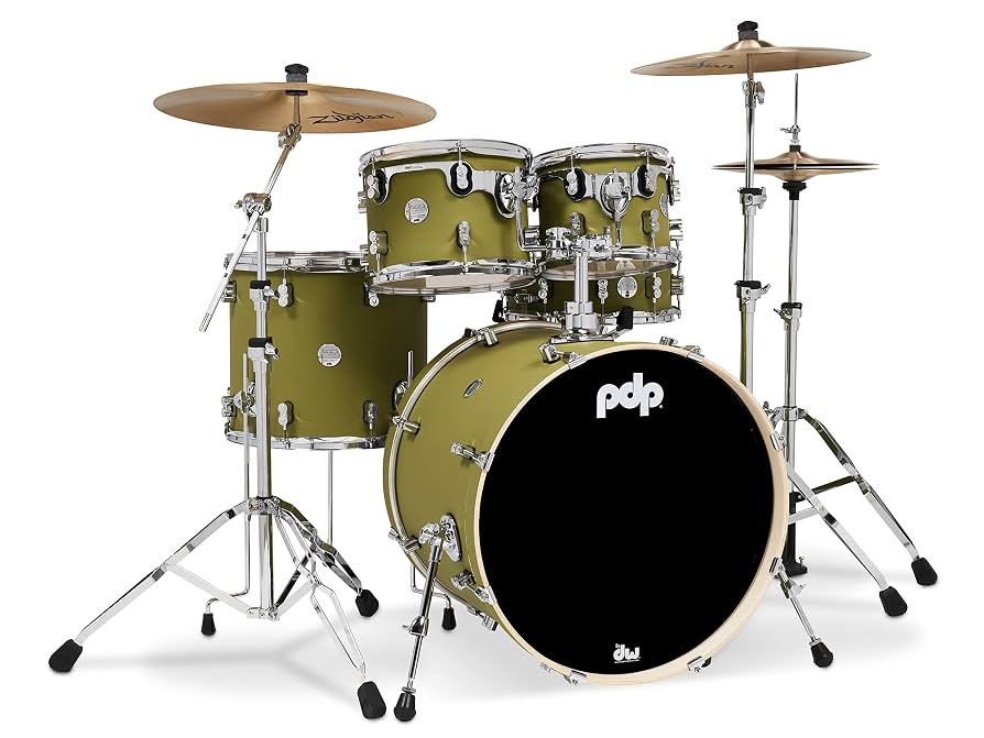 5-piece Shell Pack PDP Concept Maple 5-Piece Drum Set - Satin Olive ...
