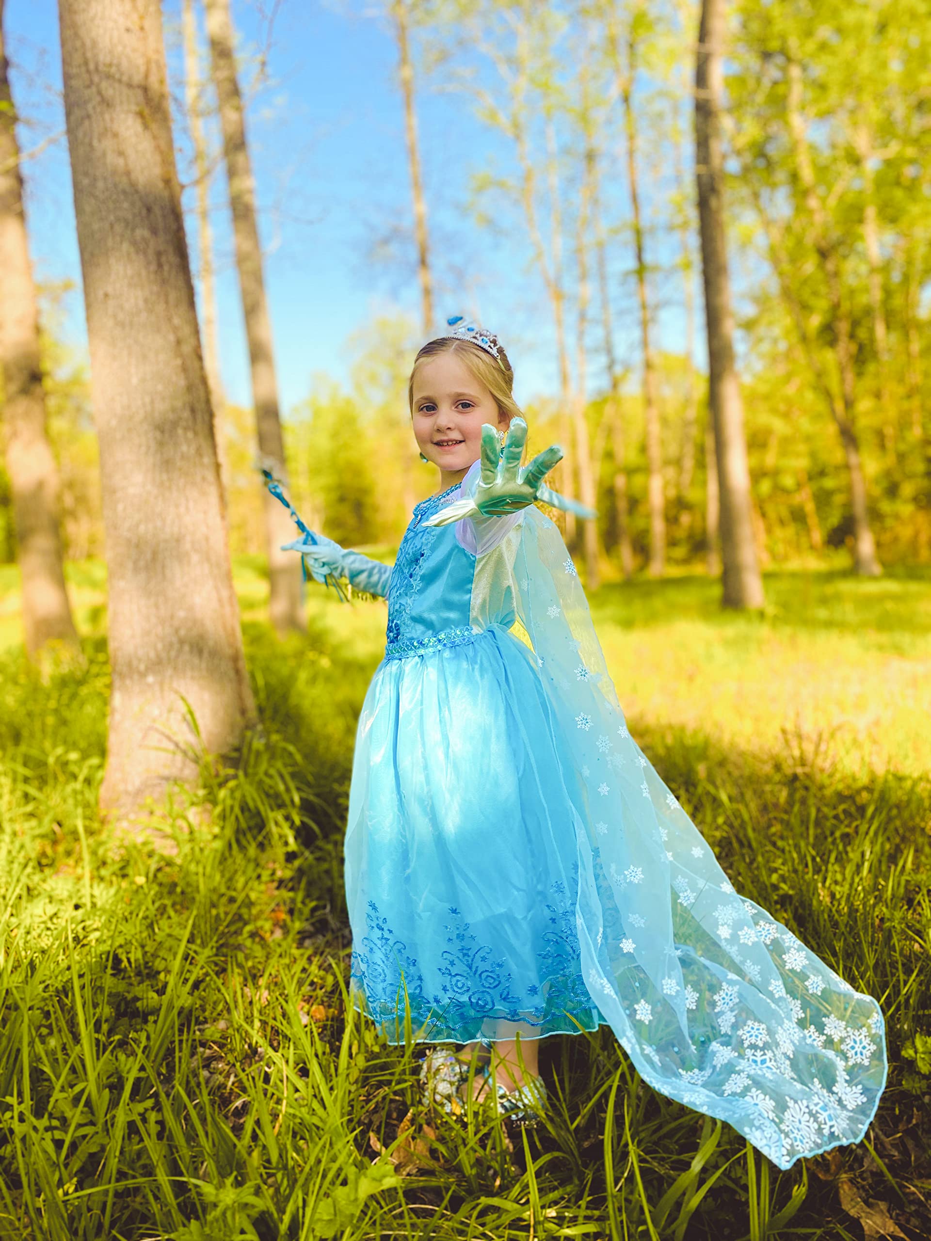 Snapklik.com : Aoiviss Princess Dress For Girls Blue Sequin Princess ...
