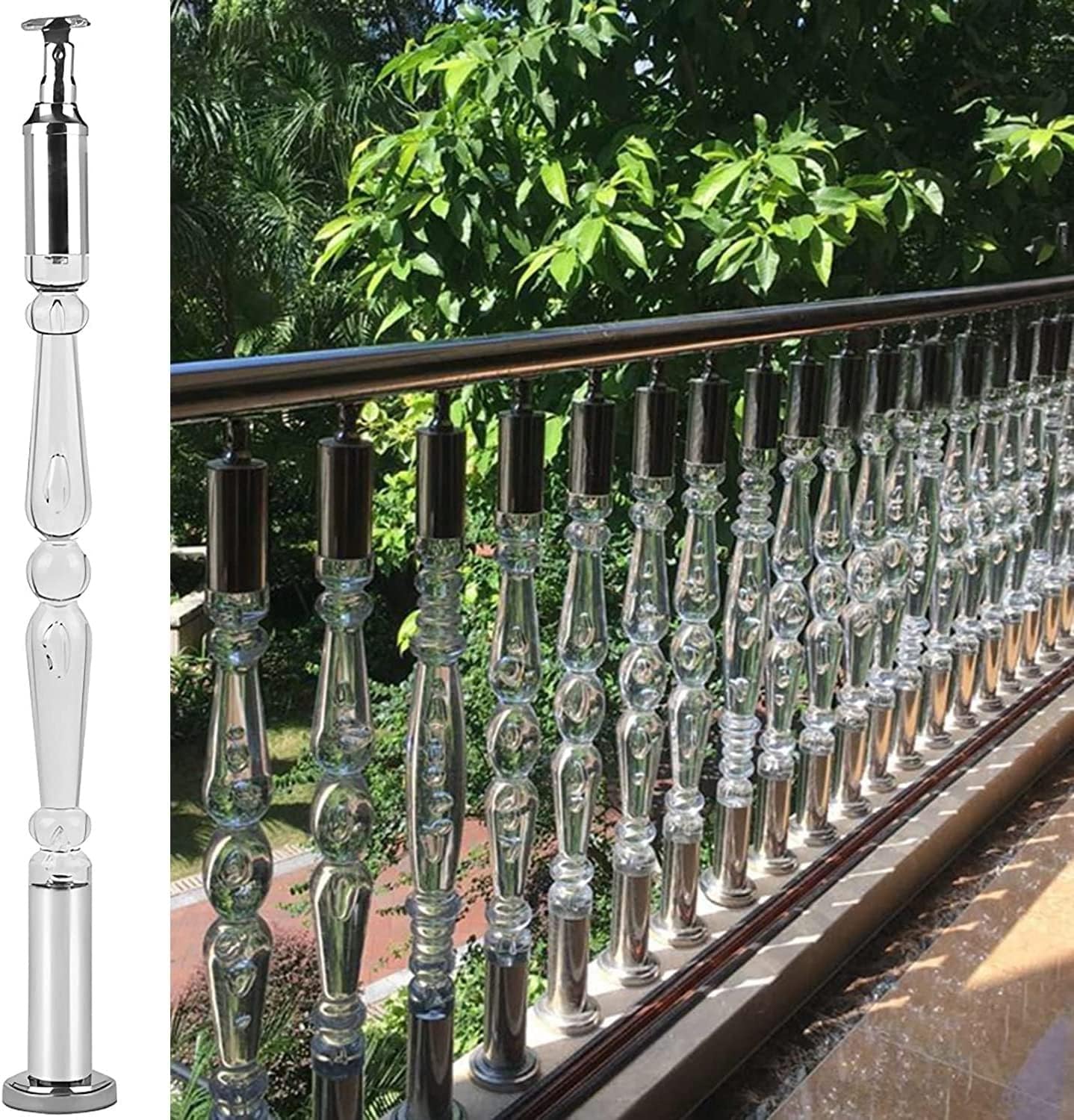 Amazon.com: Stair Handrails Staircase Baluster Clear Acrylic Spindles ...