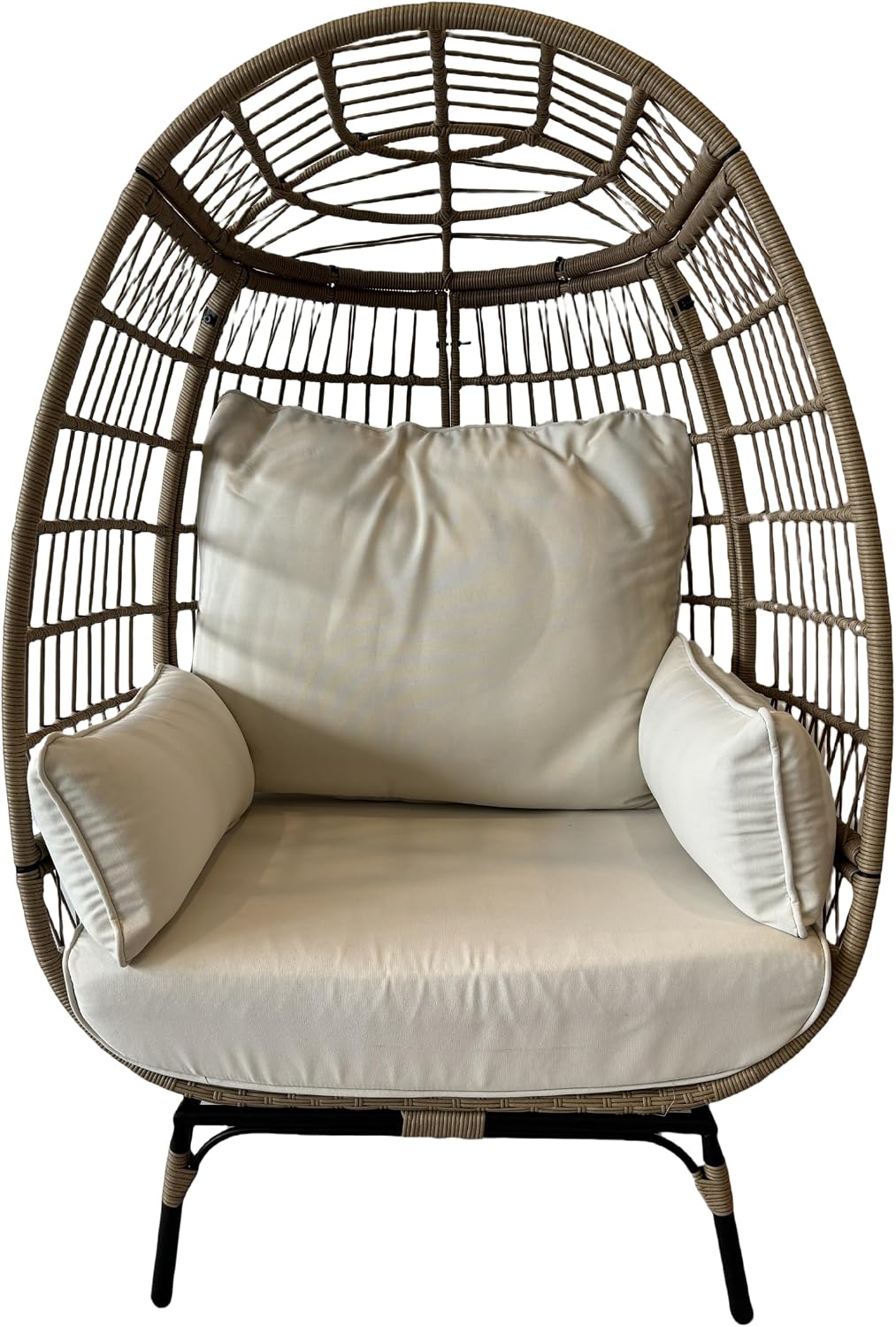 Amazon.com : Amenitlif Wicker Egg Chair, Egg Basket Lounge Chair with ...