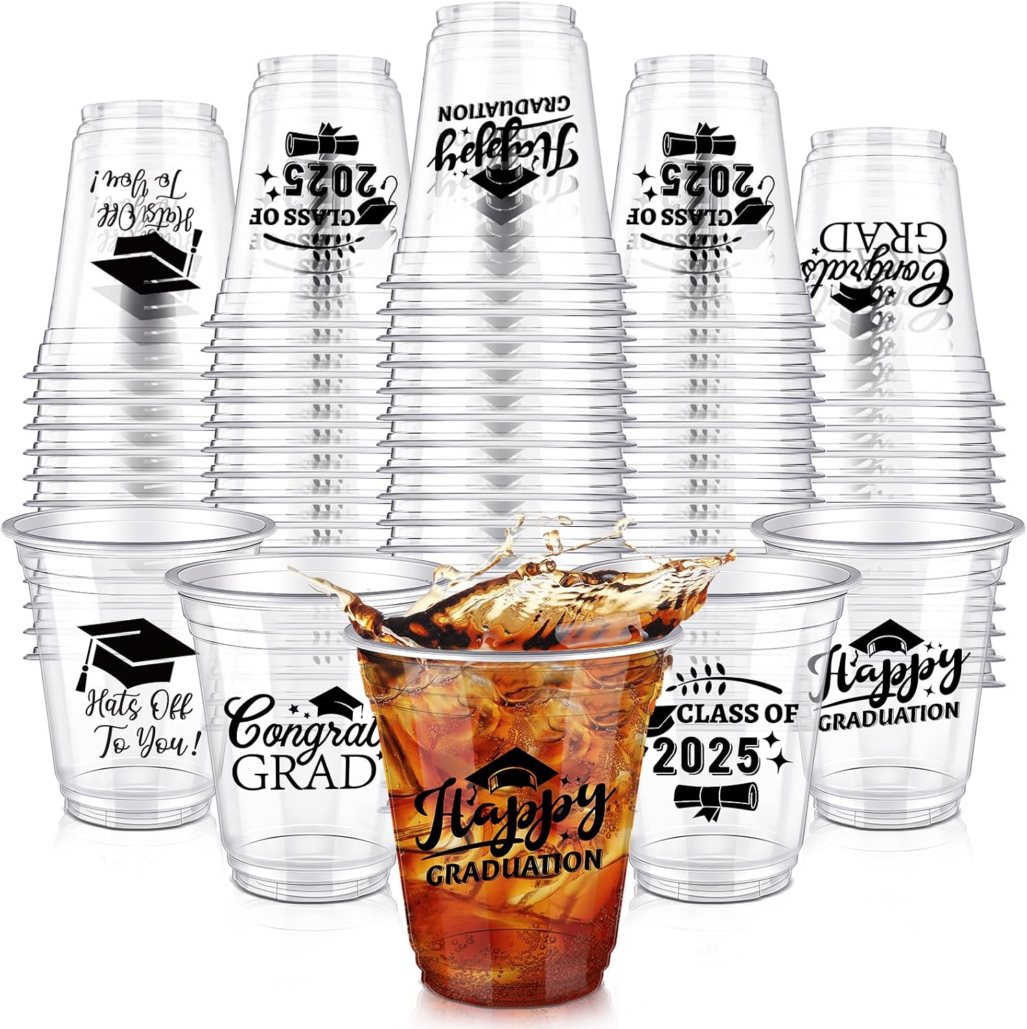 Amazon.com: Eaasty 100 Pcs 12oz Graduation Cups 2025 Disposable Plastic ...