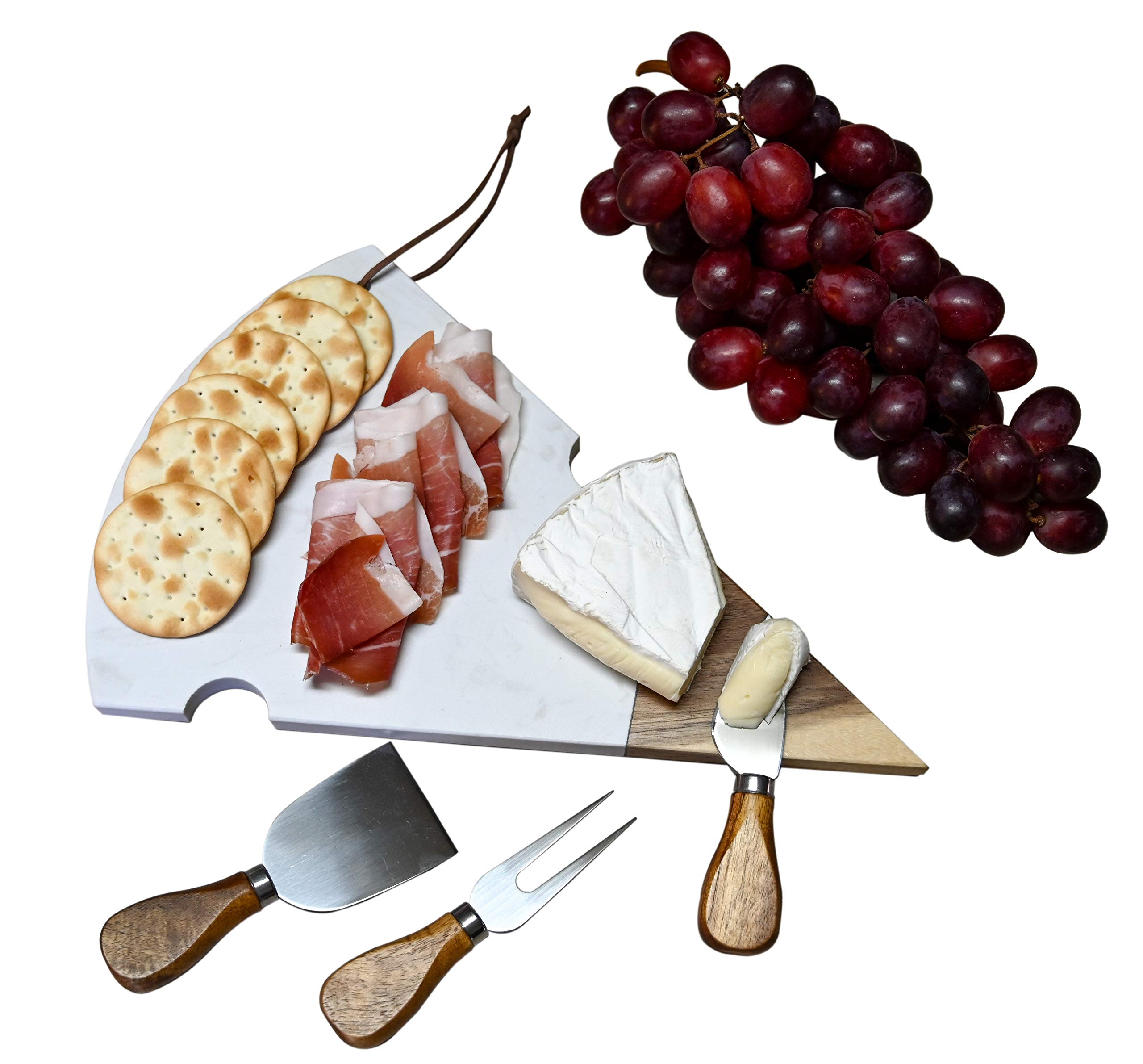 Buy Cheese Shaped Cheese Board with 3 Piece Utensil Set, Beautifully ...