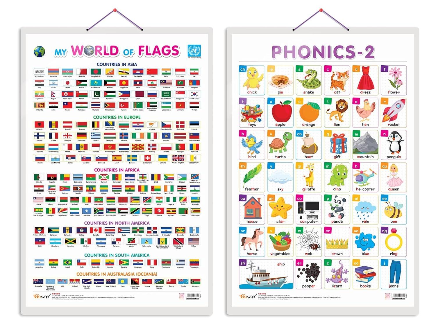 Set of 2 My World of Flags and PHONICS - 2 Early Learning Educational ...