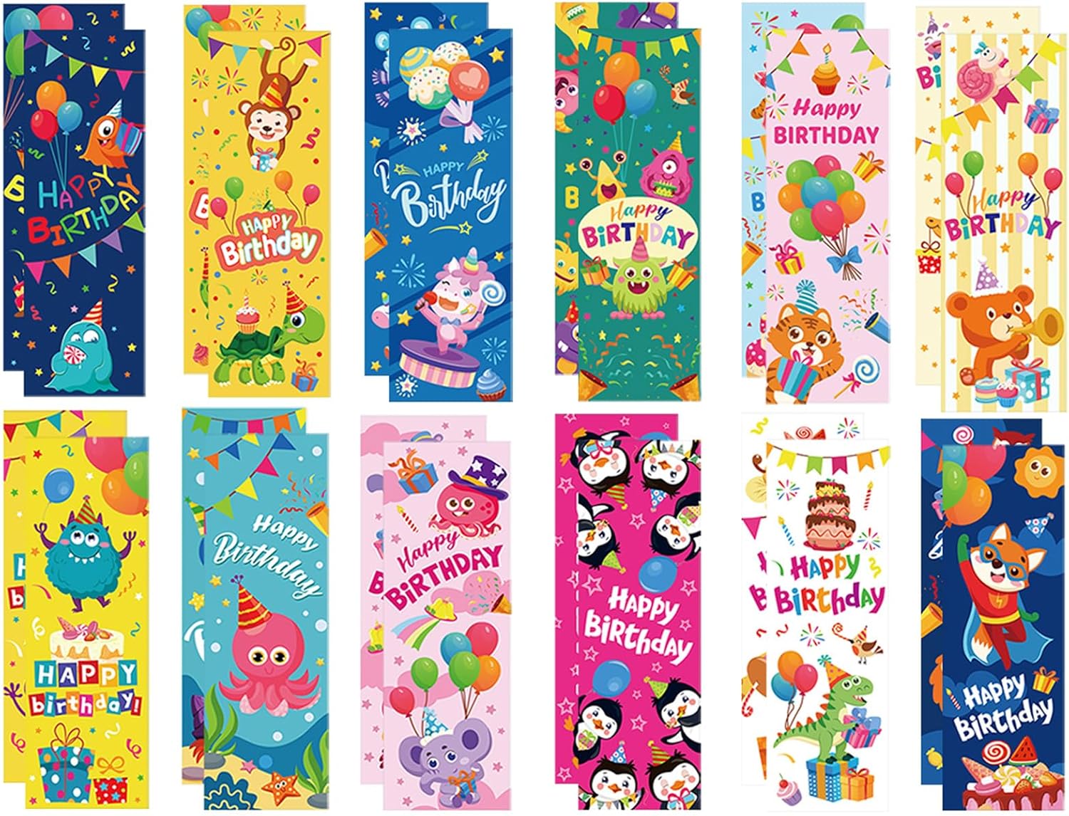 JSRQT 30 PCS Paper Bookmark, Happy Birthday Page Clip Paper Bookmark ...