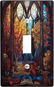 Autumn Stained Glass Light Switch Cover Plate/Outlet Covers, Colorful ...