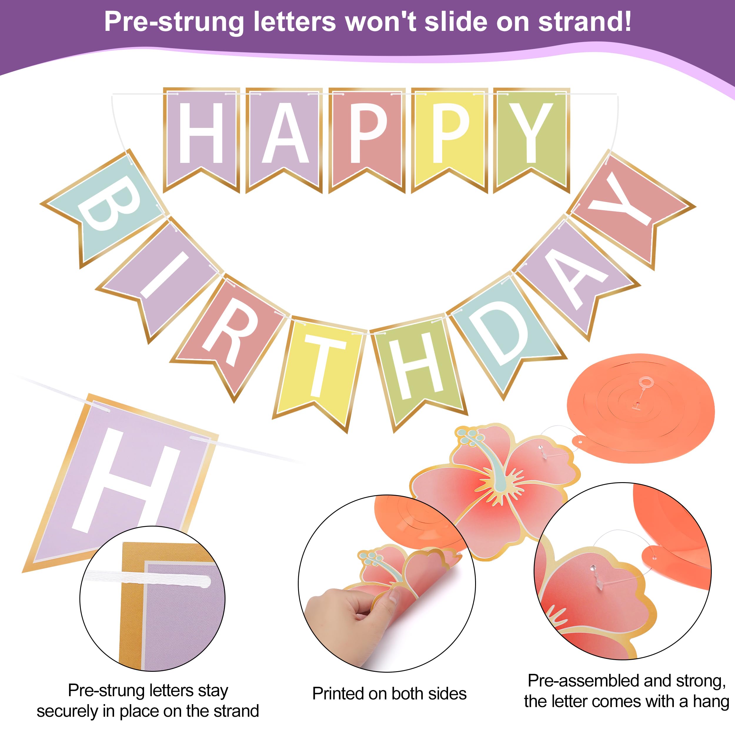 Snapklik.com : Crosize Macarons Happy Birthday Decorations Kit For ...