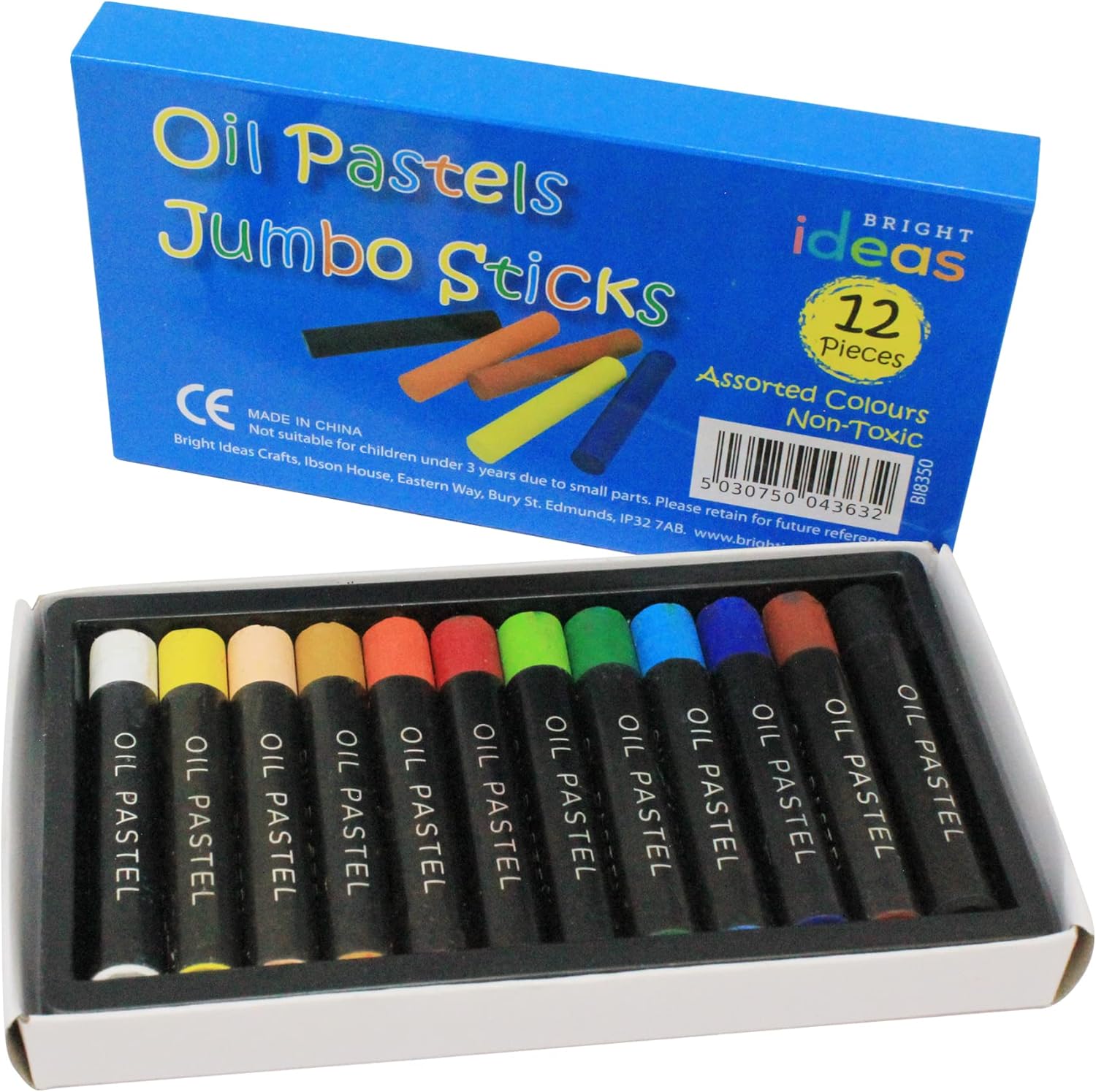 Amazon.com : Bright Ideas Jumbo Oil Pastels - 12 Pack of Assorted ...