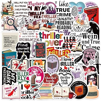 Amazon.com: 50 PCS Thriller Bookish Stickers for Kindle, Reading Vinyl ...