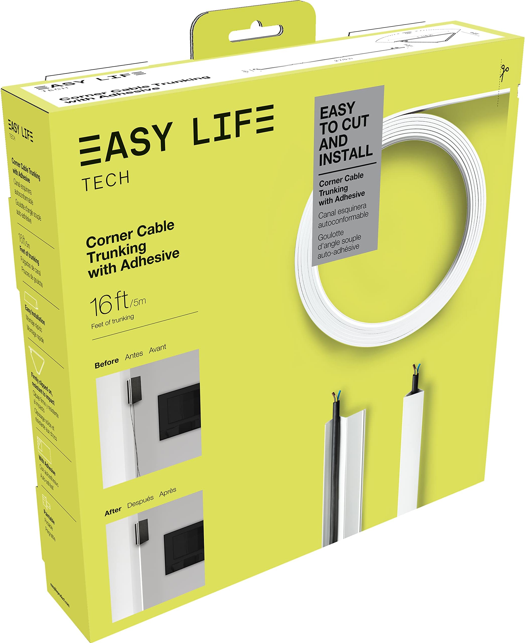 Amazon.com: Room Corner Cable Trunking Raceway 192" Self-Adhesive ...