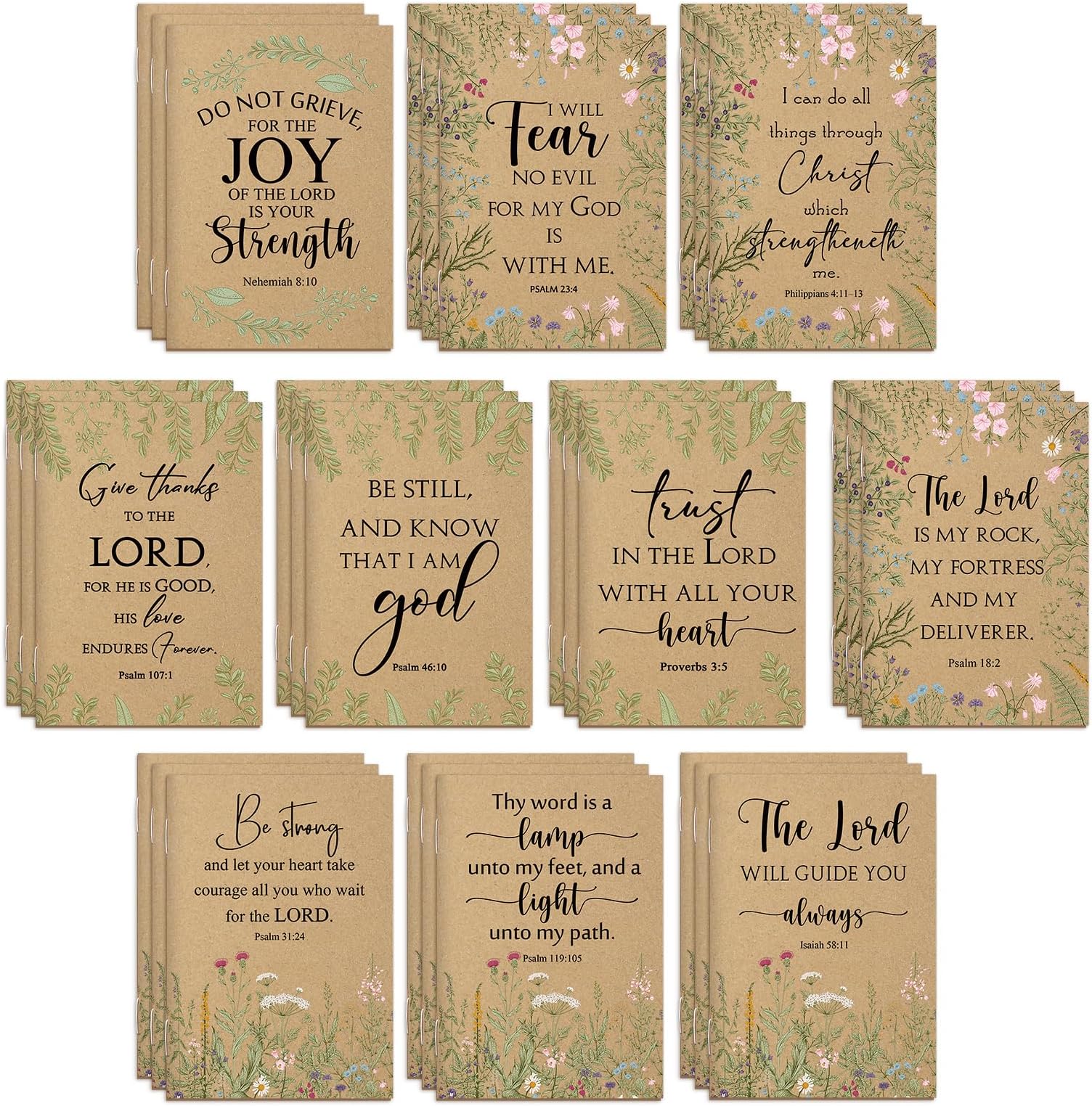 Amazon.com : Ctosree 200 Pcs Bible Verse Inspirational Notebook ...