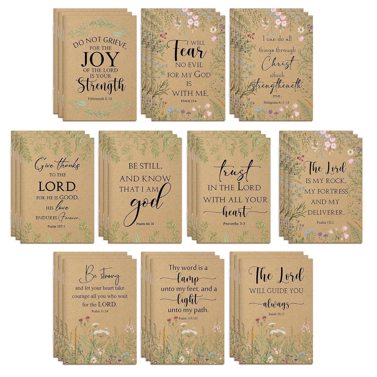 Ctosree 50 Pcs Bible Verse Prayer Journal Notebook Christian Note Pads ...