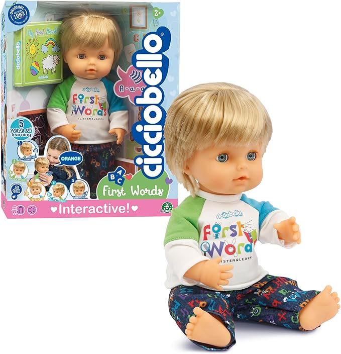 Amazon.com: Cicciobello First Words: 30 cm Interactive Doll, Repeats ...