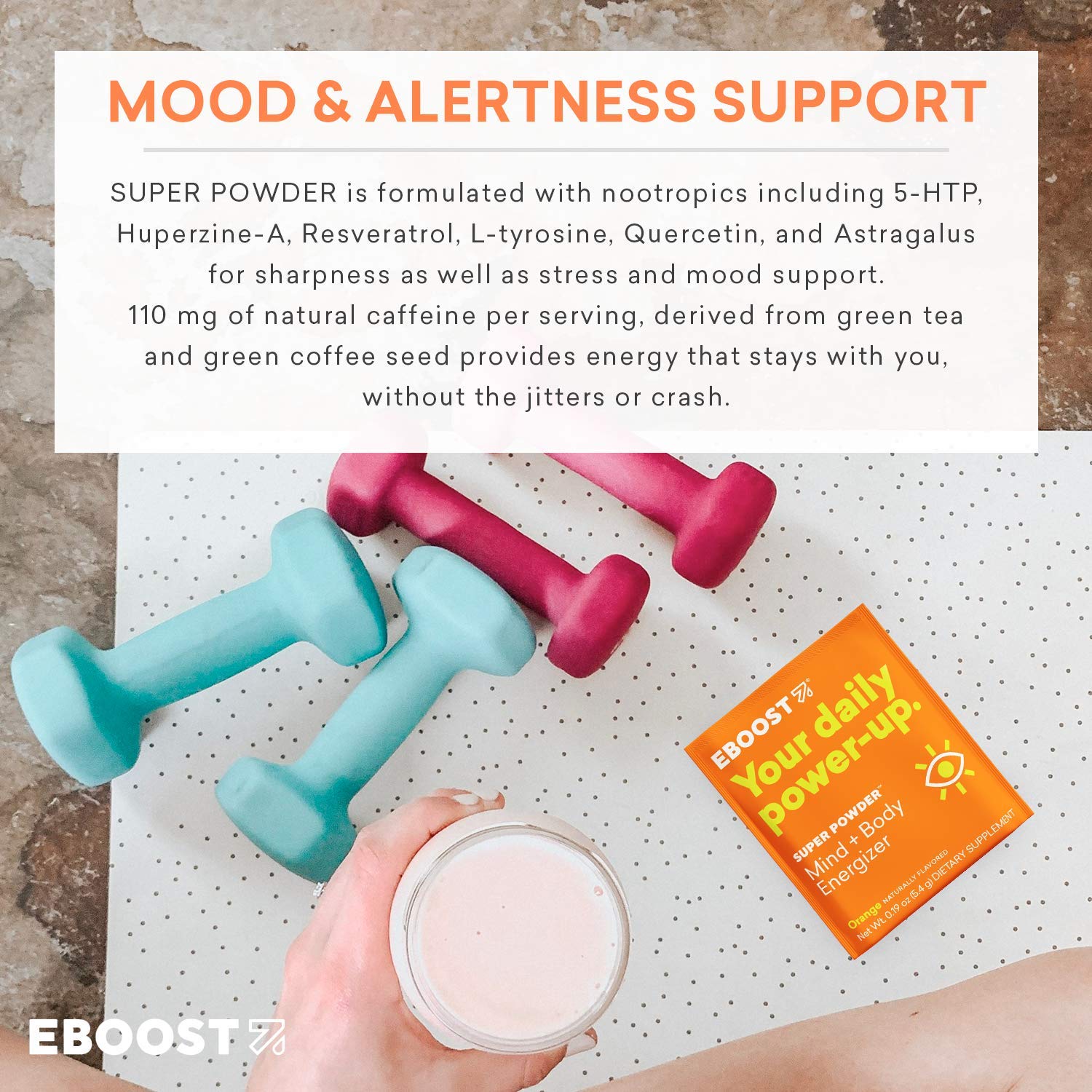 Buy EBOOST Super Powder Energy Drink Powder - 20 Packets - an ...